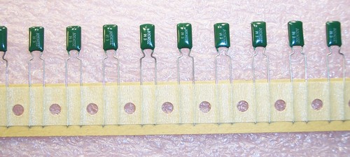 QTY (100) .0022uf 2200pf 50V 10% RADIAL MYLAR FILM CAPACITORS 222K050N ...
