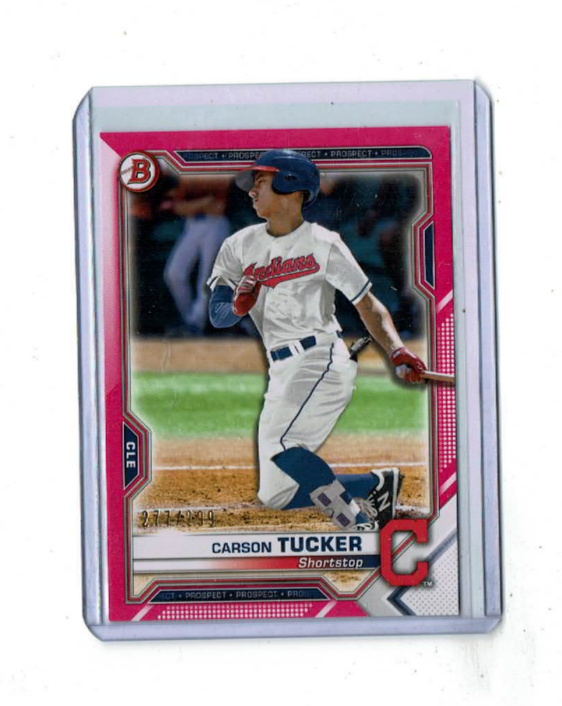 2021 Bowman CARSON TUCKER RC SP Pink Paper /299 Indians | eBay