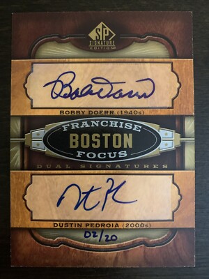 Bobby DOERR Dustin PEDROIA🔥2012 SP Signature Edition Franchise Dual ...