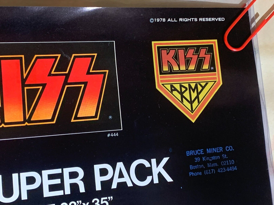 KISS VINTAGE 1978 SUPER PACK 1 STOP STORE PROMO POSTER ACE PETER GENE ...