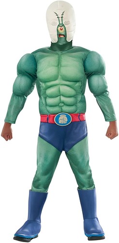 Plankton Muscle Chest + Mask Child Costume | Halloween Spongebob Movie ...