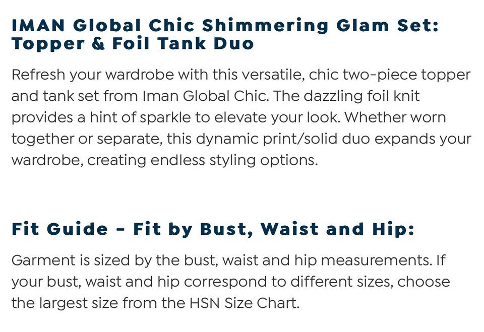 IMAN Global Chic Shimmering Glam Topper & Foil Tank Set Size PXL Gray ...