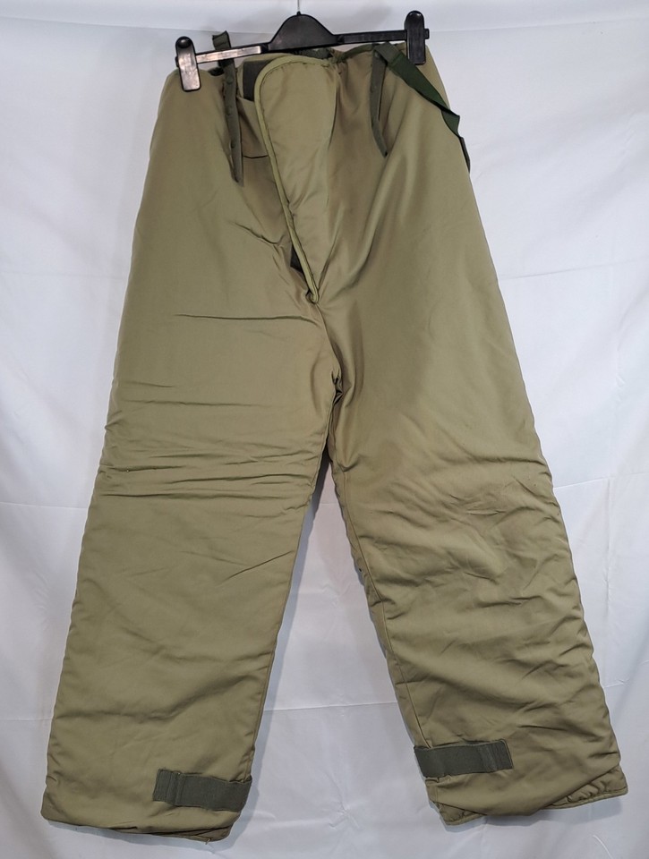 Genuine Surplus French Army Fur Lined Winter trousers Thermal Olive ...