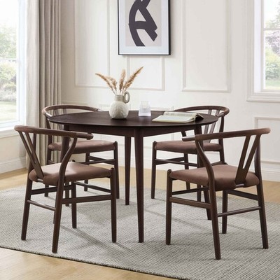 Dusk Heidi Walnut Stained Solid Oak 4-6 Seater Round Dining Table RRP £ ...