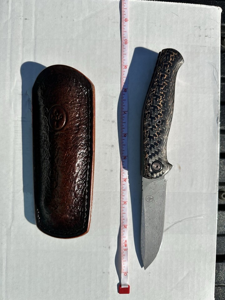Custom Damasteel Folding Knife, Shashunder Ukrainian Knives, zirconium ...