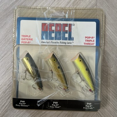 Rebel Pop-R Triple Threat 3pk Freshwater Fishing Lures | eBay