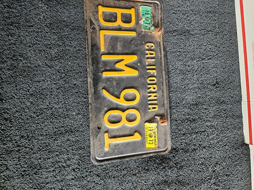 LOt of 8 Vintage 1960's -1970's Black and Yellow California License ...