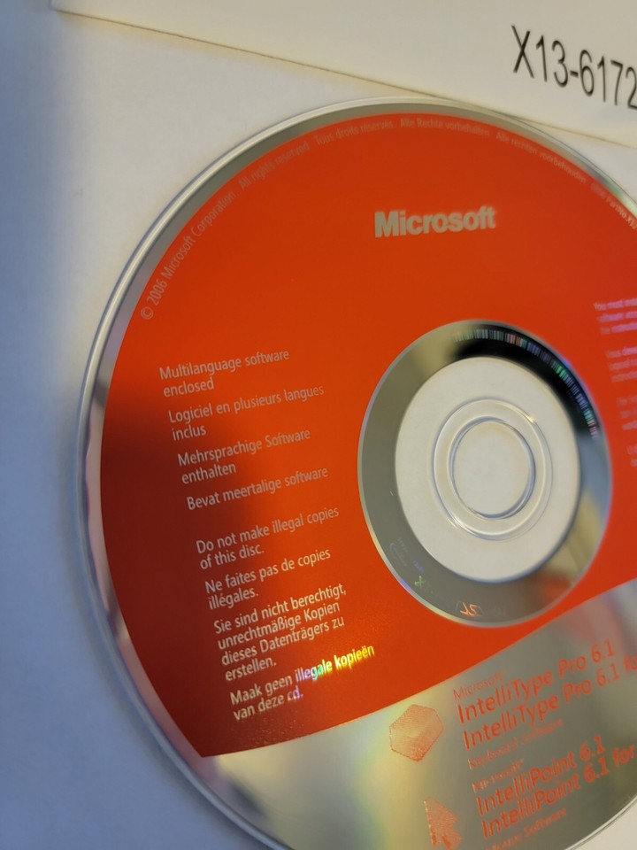 Microsoft IntelliType IntelliPoint Pro 6.1 Software CD Disc For ...