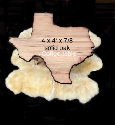 🔥Custom Built * Solid Oak * State of Texas Table🔥Use As a Coffee/Dining ...
