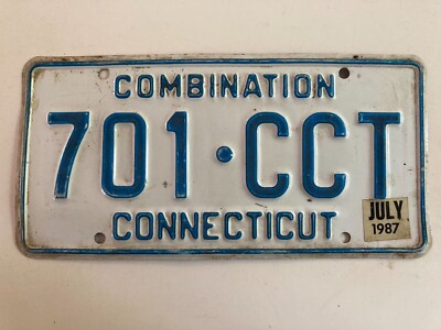 1987 Connecticut License Plate Combination Natural Sticker | eBay