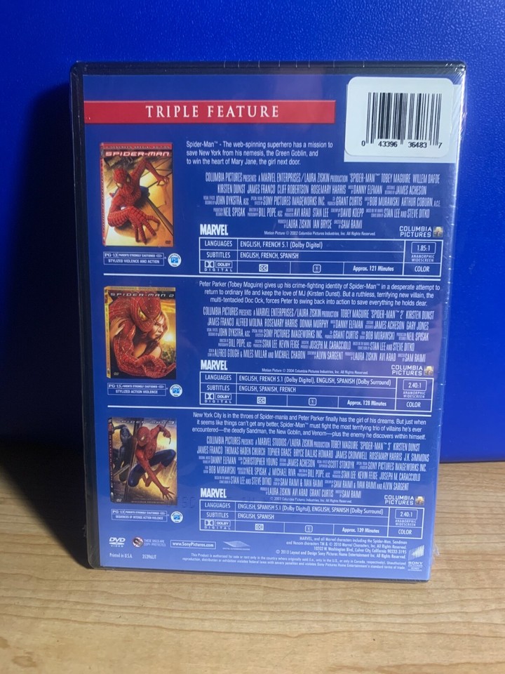 Spider-Man (Triple Feature 3-DVD Set) widescreen.………BRAND NEW & SEALED ...