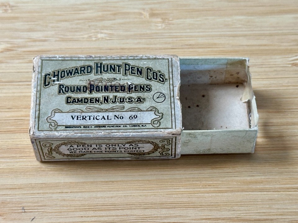 Vintage Howard Hunt Artist Pen Nibs Box Round Pointed, 13 "School pens ...