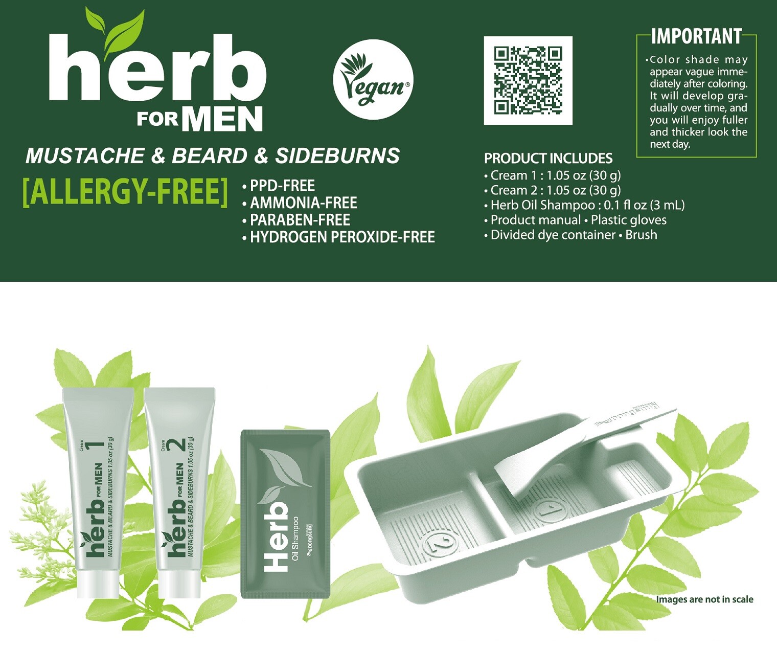 Herb For Men PPD, Allergy Free Beard Mustache Dye Just for Men Vegan ...