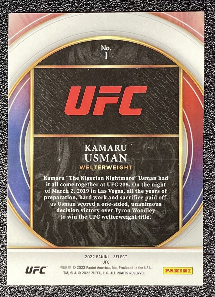 2022 Panini Select UFC Kamaru Usman Numbers Insert # 1 | eBay