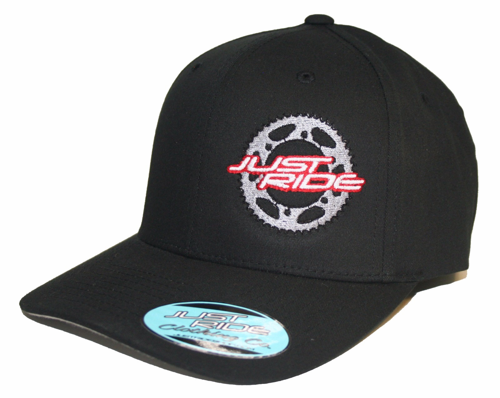 JUST RIDE FLEXFIT HAT FITTED CAP SPROCKET BMX MTB MOTOCROSS CYCLE ...