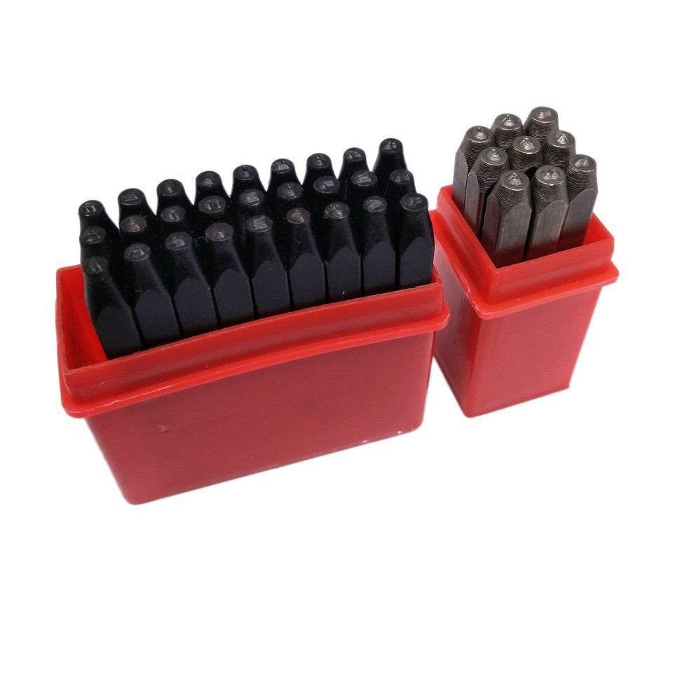 36pcs Letter & Number Stamp Punch Set Hardened Steel Metal 1.5mm~12.5mm ...