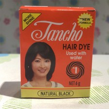 12x Tancho Natural Black Hair Dye Powder Kits 6gr Bottles Mandom for ...