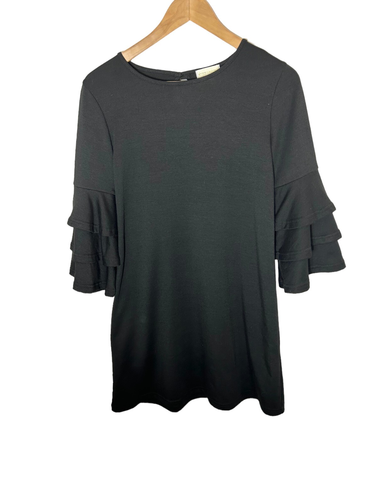 Simply Southern Black Mini Dress Ruffle Bell Sleeves … - Gem