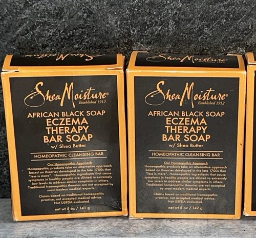 2 Bars Shea Moisture African Black Soap Eczema Therapy Bar Soap Shea ...