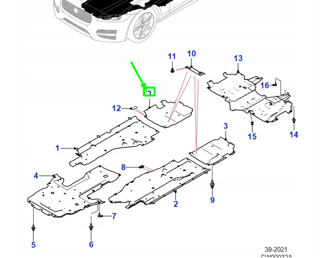 JAGUAR XF X260 LEFT SIDE UNDERBODY COVER UNDERTRAY T2H22686 GENUINE for ...