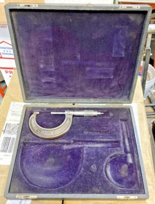 Brown & Sharpe Micrometer Set Case With 1-2” Micrometer Machinist Tool ...
