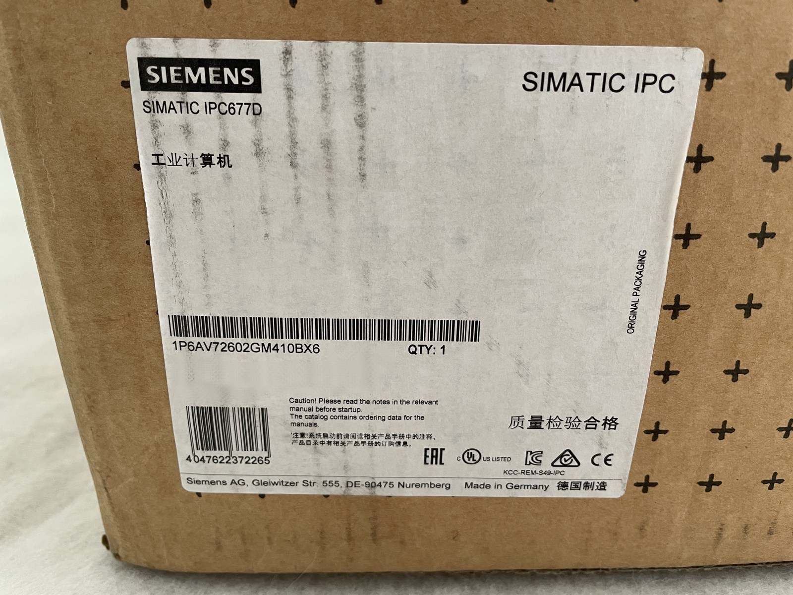 * SIEMENS SIMATIC IPC677D 6AV7260-2GM41-0BX6 22" PANEL PC for sale ...