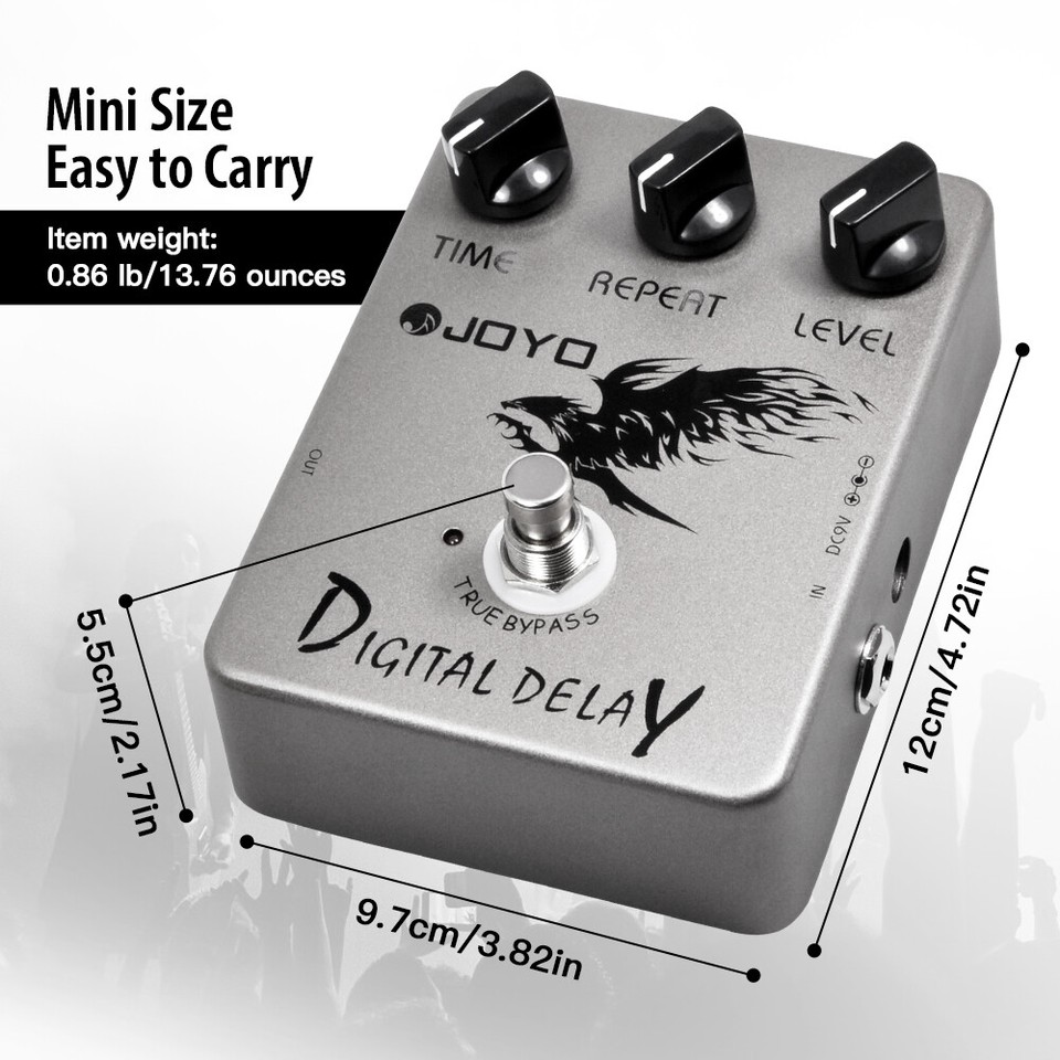 JOYO Digital Delay Guitar Effect Pedals True Bypass DC 9V Analog Delay ...