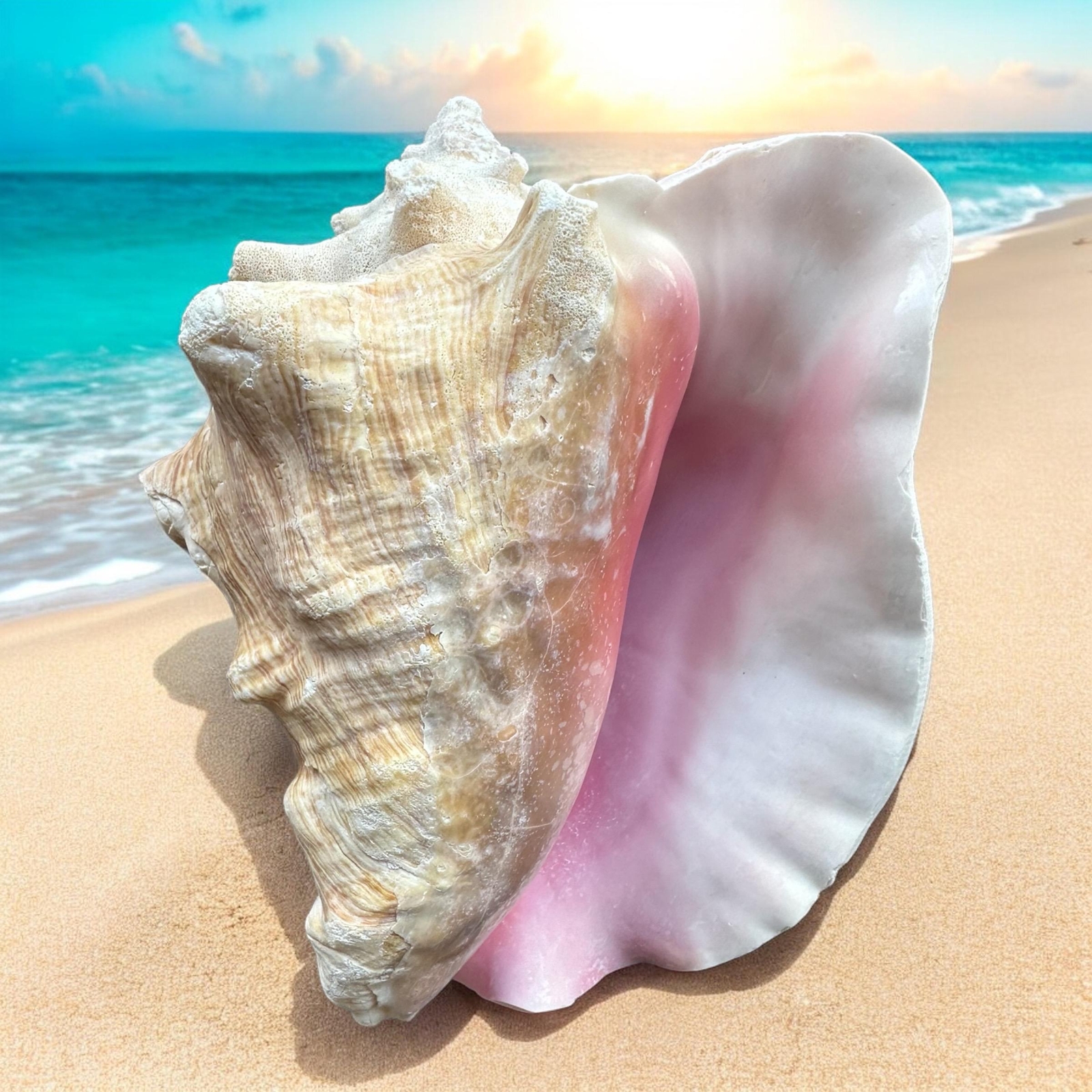 Bahamas Large Conch Seashell Ocean Beach Decor Nautical Big Decorative ...