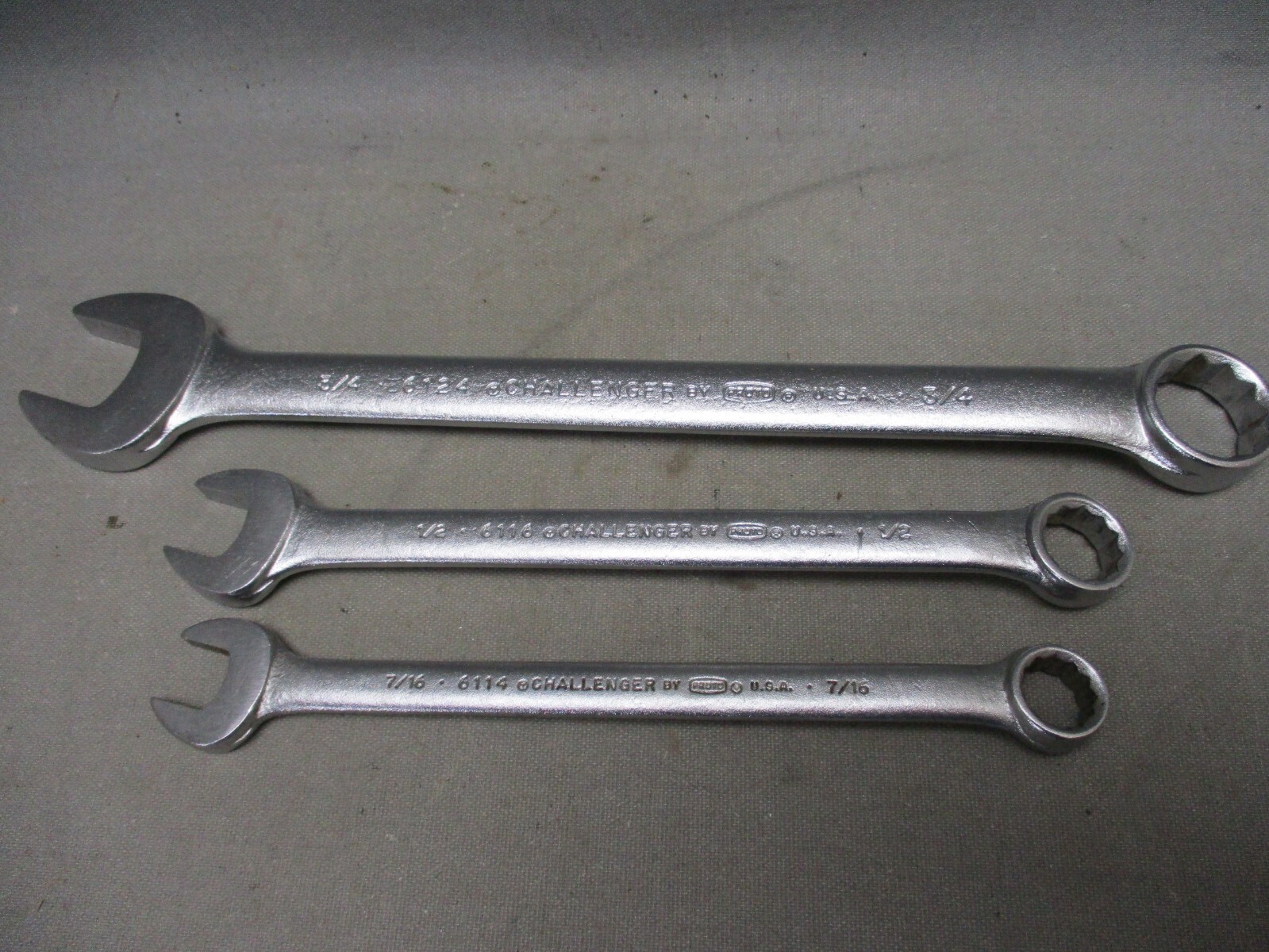 Proto Challenger 3 Piece Combination Wrench Set 3/4" 1/2" 7/16 6124 ...