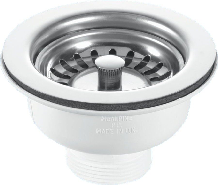 Stainless Steel Kitchen Sink Basket Strainer Waste Kits 60mm or 90mm UK ...