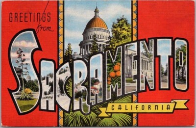 SACRAMENTO California Large Letter Postcard State Capitol View / KROPP ...