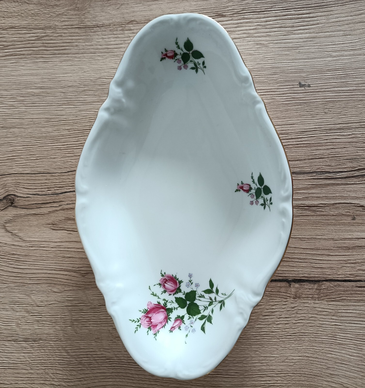 Vide poche/Ravier en porcelaine/Ravier céramique décoration fleur rose ...