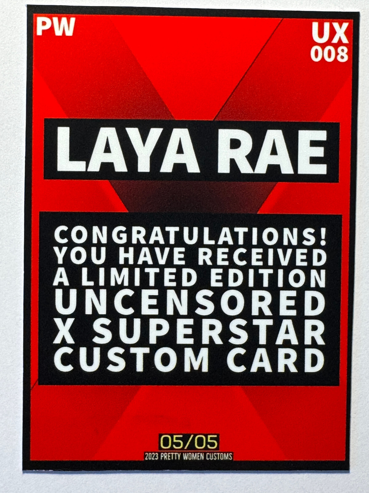 Laya Rae 2023 Pretty Women Customs #8 Uncensored X Superstar #05 /05 | eBay