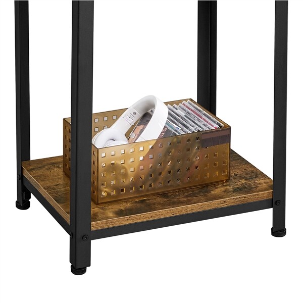 Side Table Bedside Table Rustic Telephone Table with Shelves for Home ...