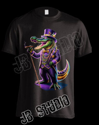 Mardi Gras Gator T-Shirt. New Orleans Carnival Graphic Tee Fat Tuesday ...