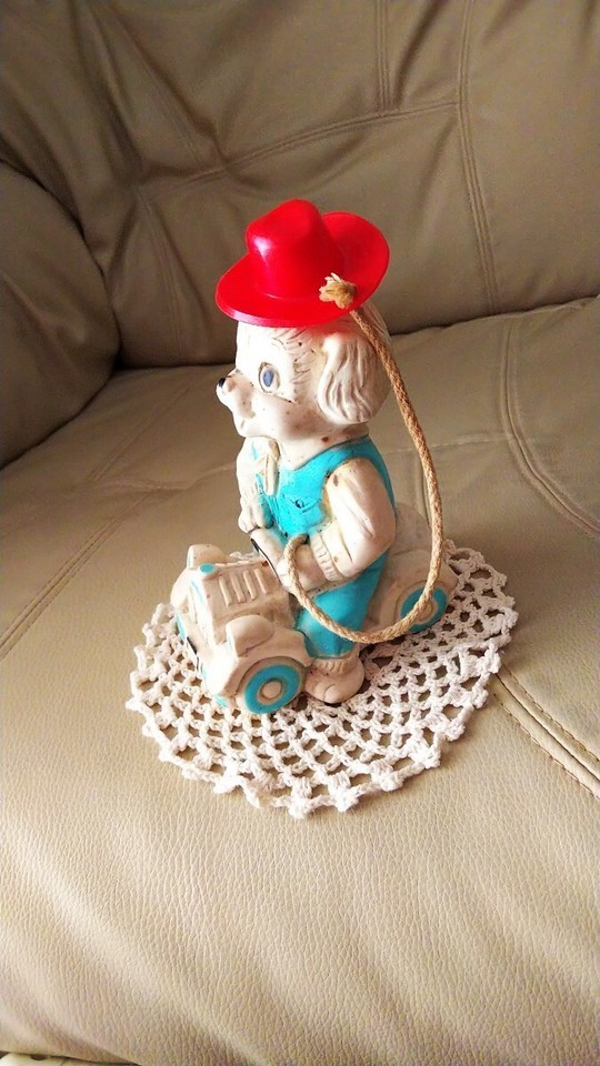 Valentine Rare Engraved 1965 American VTG Alan Jay Red Hat Car Bear ...