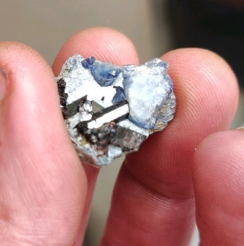 Gem Blue Benitoite With Black Neptunite! Ultra Rare! | eBay
