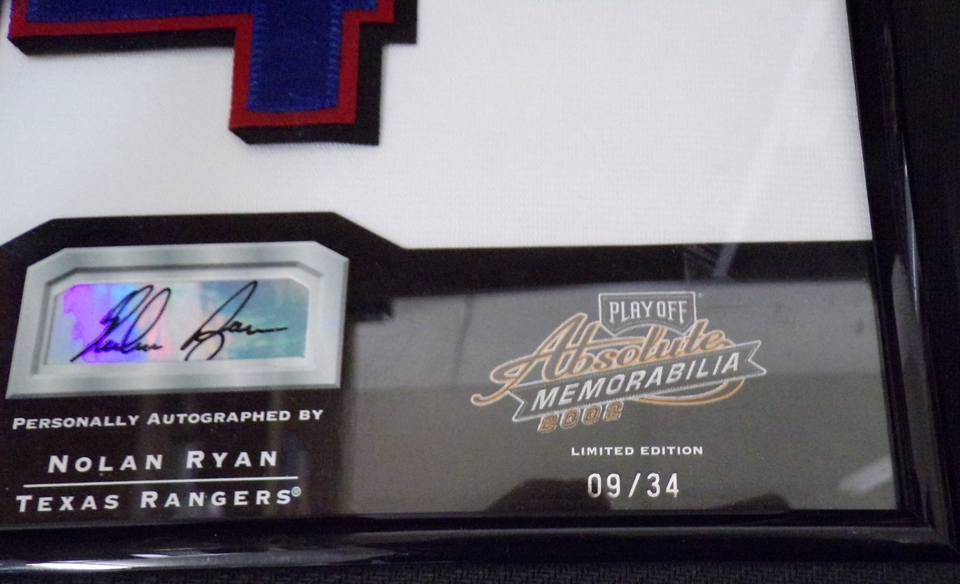 NOLAN RYAN 2002 PLAYOFF ABSOLUTE MEMORABILIA AUTHENTIC AUTOGRAPH #D /34 ...