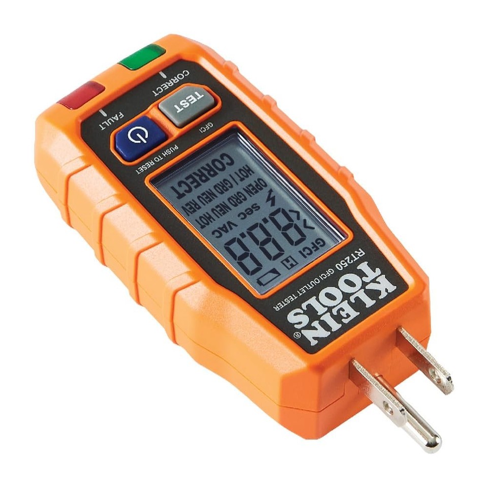 Klein Tools RT250 GFCI Outlet Tester with LCD Display, Electric Voltage ...