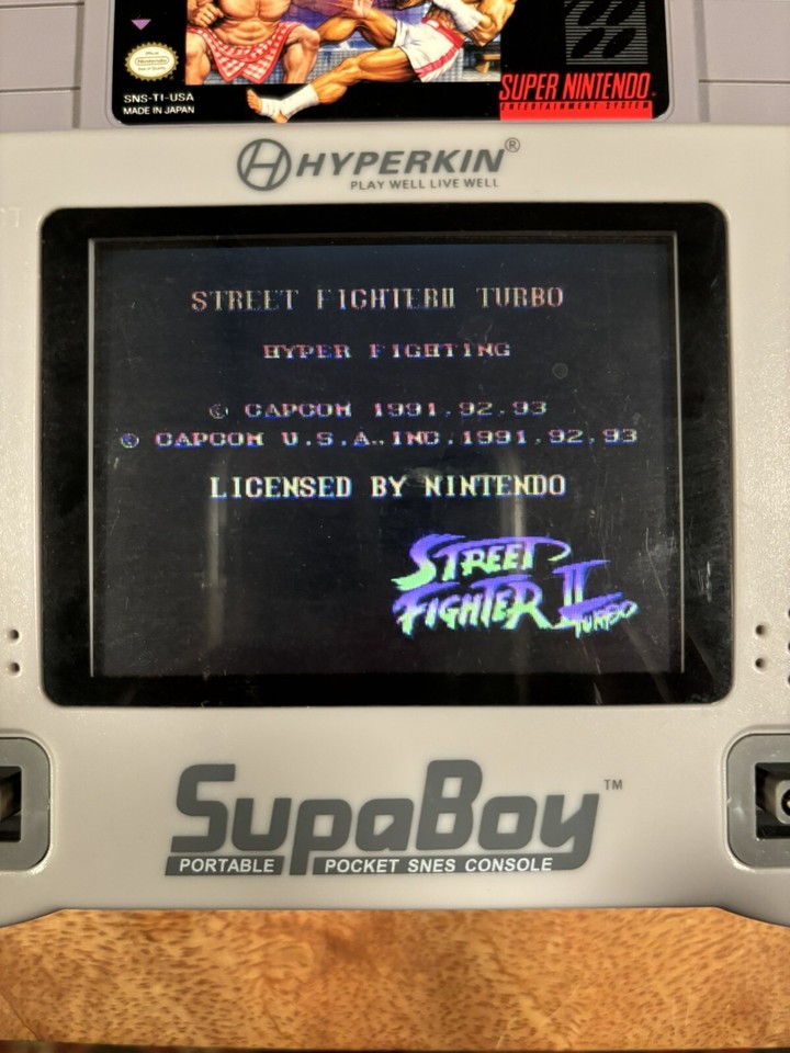 Hyperkin SupaBoy Handheld Portable Pocket SNES Console With Cables + 3 ...