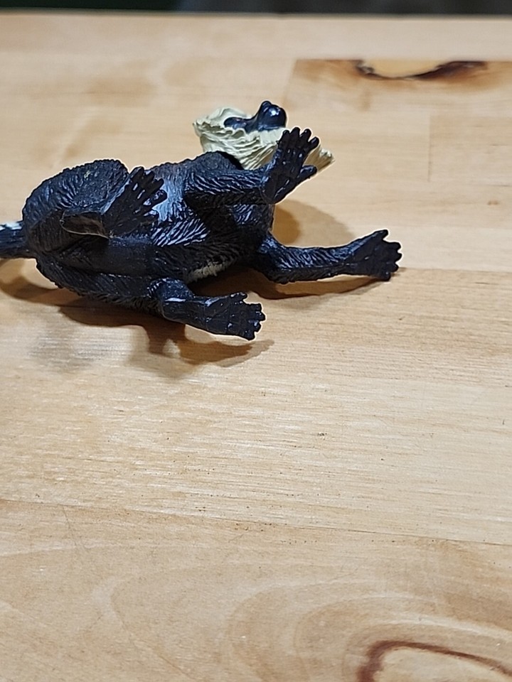 Chap Mei Macaque Monkey Toy Figure 3" Black White Ringed Tail Animal ...