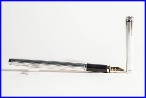 Solid 925 Silver Fountain Pen 1980's nice pinstripe DESIGN / german ...