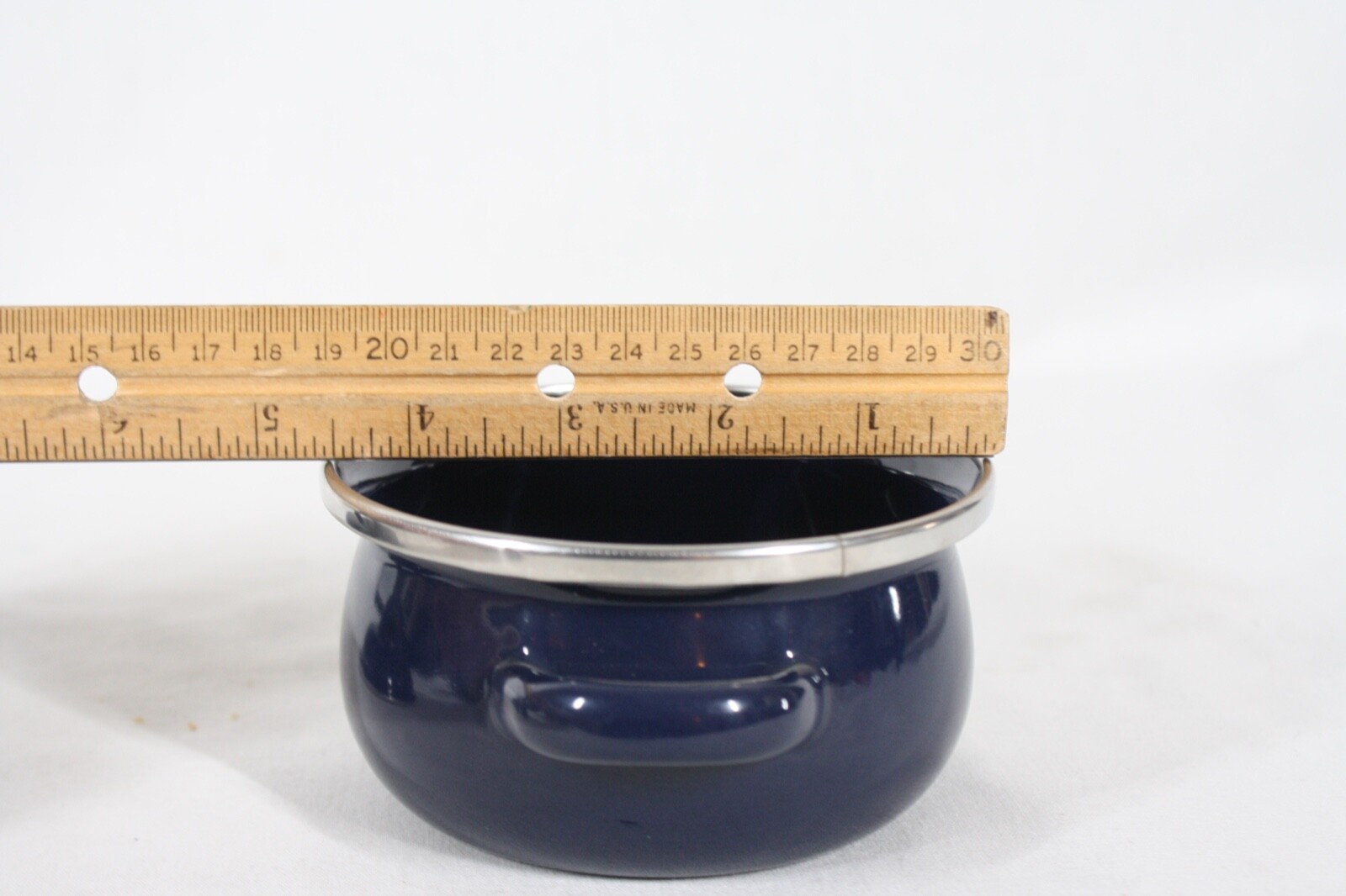 MEGAWARE COOKWARE PAIR COBALT BLUE ENAMEL 2 HANDLED COVERED POTS .5 ...