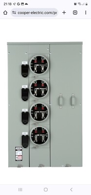 Siemens WP4411RJB 4-gang meter socket 400amp /125amp position | eBay