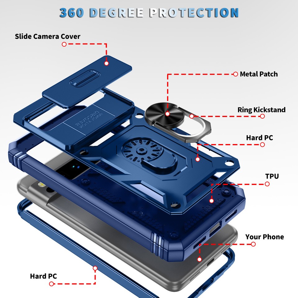 For Google Pixel 10 9a 8a 8 7a 9 Pro XL Case Shockproof Armor Ring ...