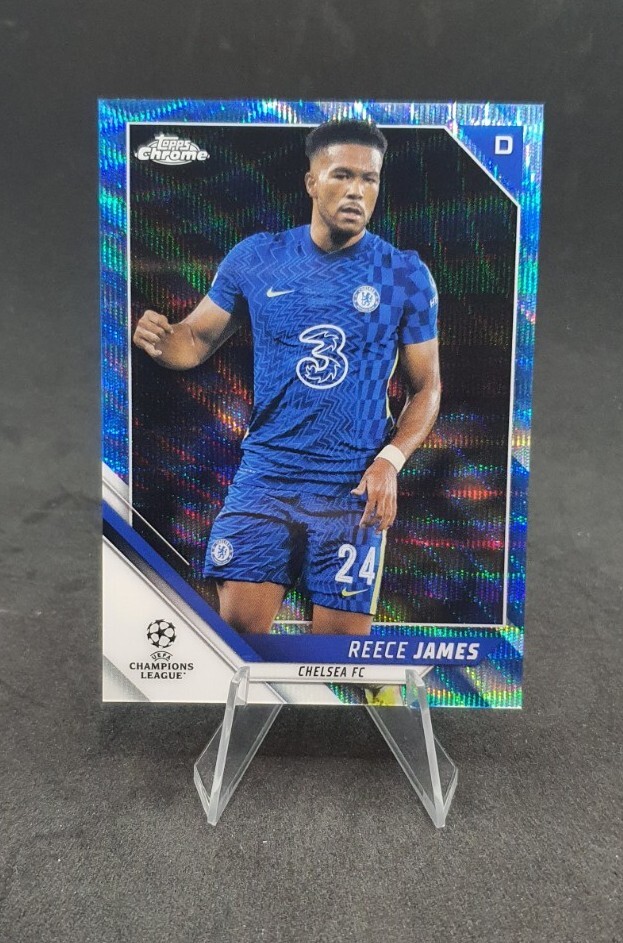 2021-22 Topps Chrome UEFA Reece James # /75 Blue Wave Chelsea | eBay ...