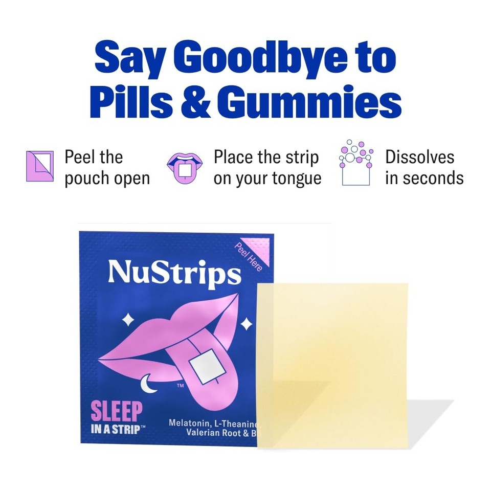 Sleep in a Strip™ | Oral Sleep Strips with 5mg Melatonin, Valerian Root ...
