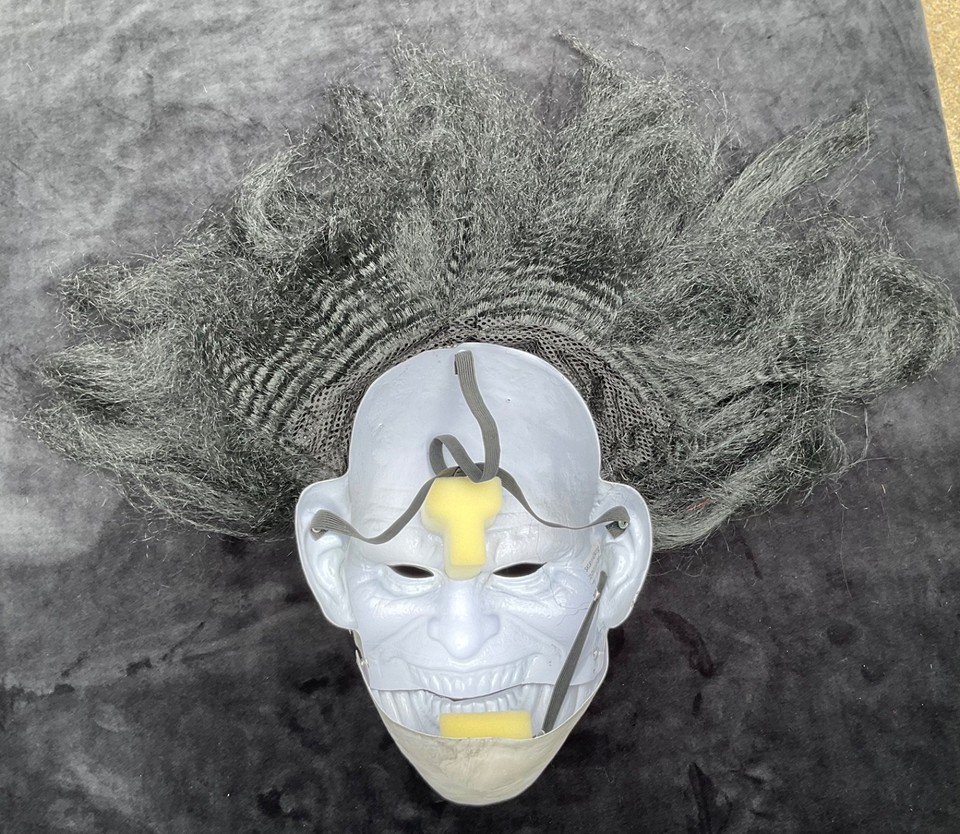 Jabber Jaw Clown Mask Evil Moving Jaw Adult Halloween. Black Hair ...