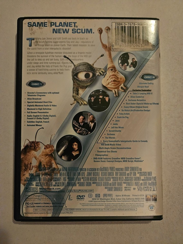 Men in Black II (DVD, 2002, 2-Disc Set, Special Edition Full Frame) | eBay