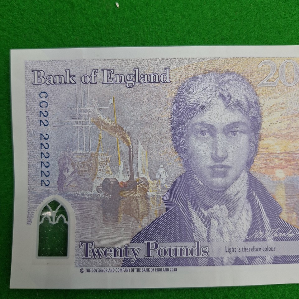 20 Twenty Pound Note Serial Number Rare Collectible CC 22222222 | eBay UK